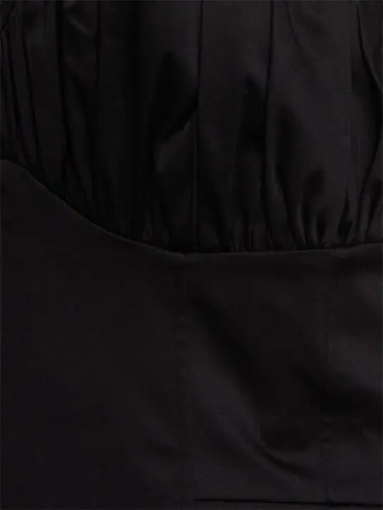 Tove Pleated Tube Top Dress - Black