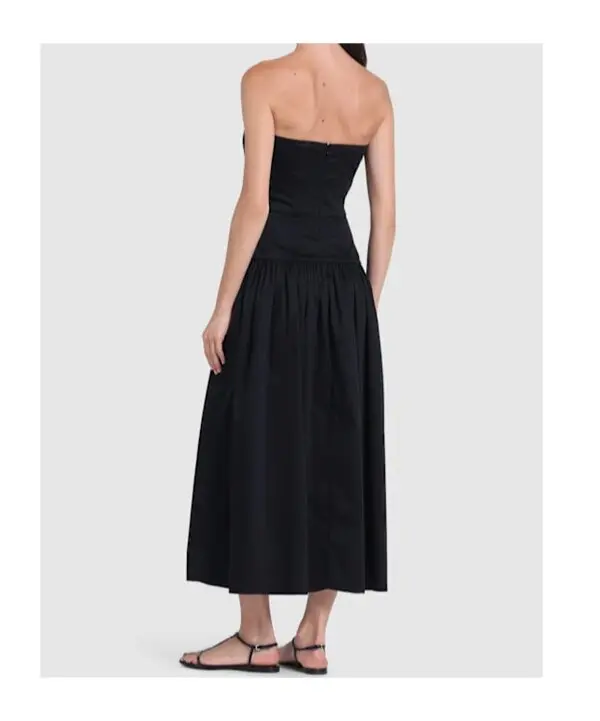 Tove Pleated Tube Top Dress - Black