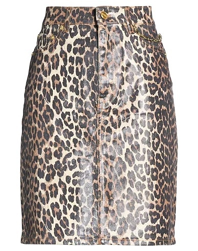 GANNI Leopard Print Coated Denim Pencil Skirt