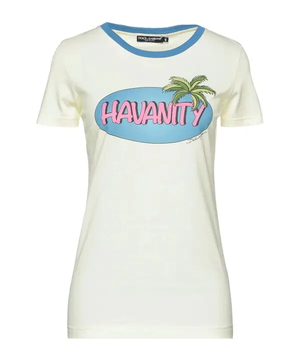 Dolce & Gabbana Solid Color Printed T-shirt