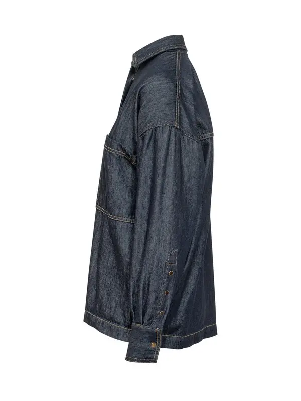 DARKPARK Long-sleeved Straight-hem Denim Shirt