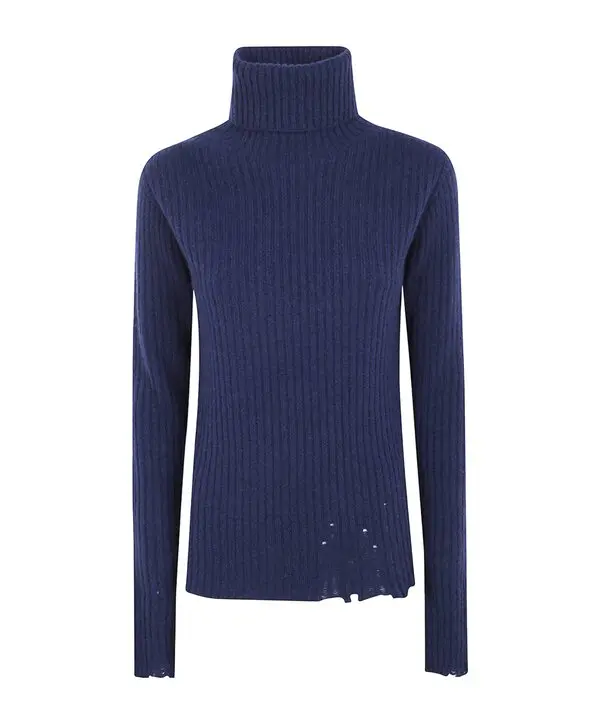 UMA WANG Ribbed Turtleneck Sweater - Blue