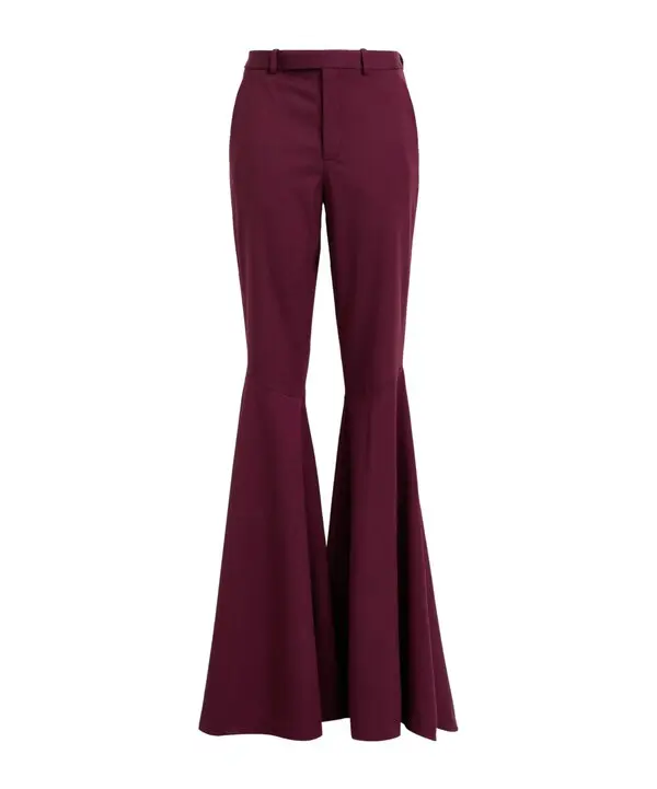 Saint Laurent Tailored Flared Wool Trousers - Red