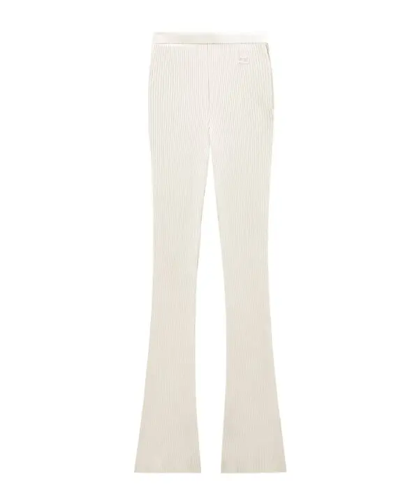 COURREGES Ribbed Knit Flared Trousers With Ac Logo