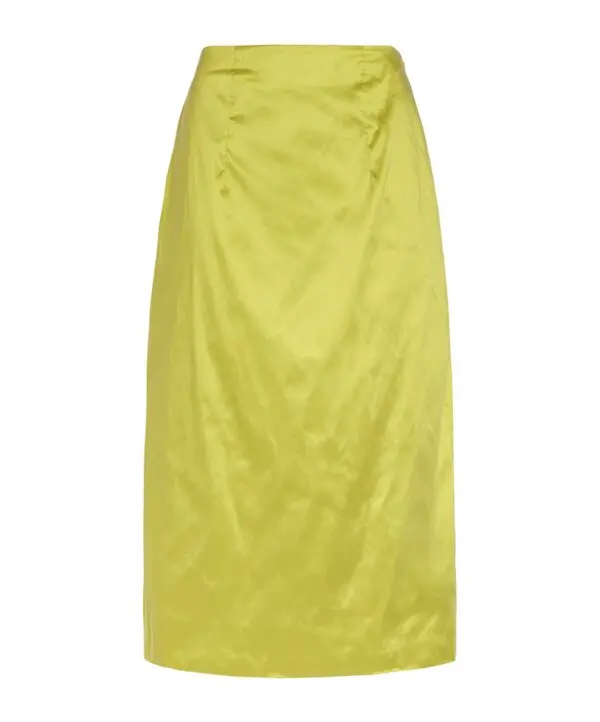 Simone Rocha Sculpted Bustle Taffeta Midi Skirt - Yellow