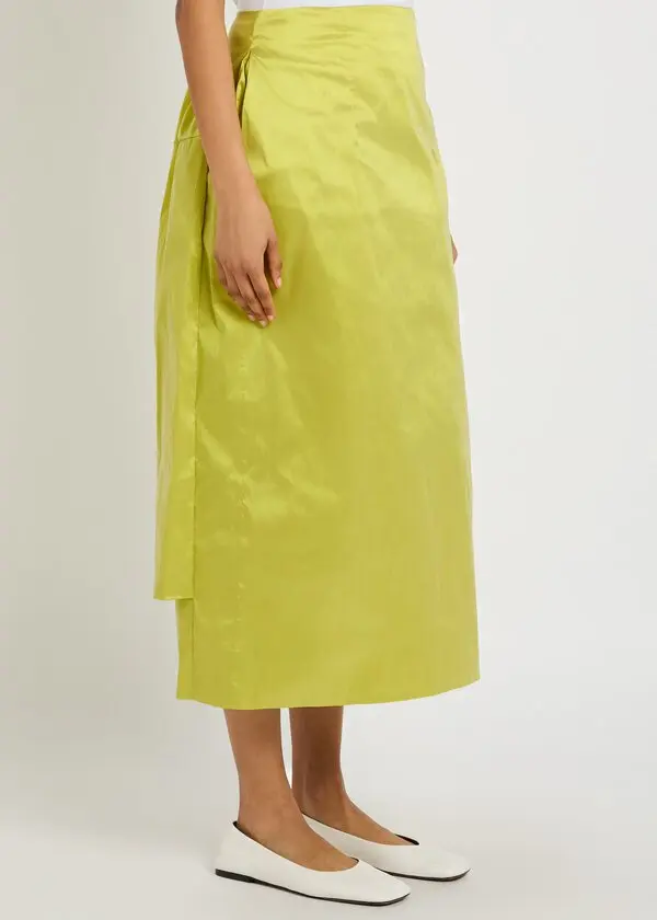 Simone Rocha Sculpted Bustle Taffeta Midi Skirt
