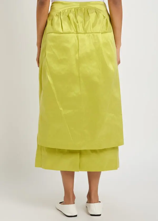 Simone Rocha Sculpted Bustle Taffeta Midi Skirt