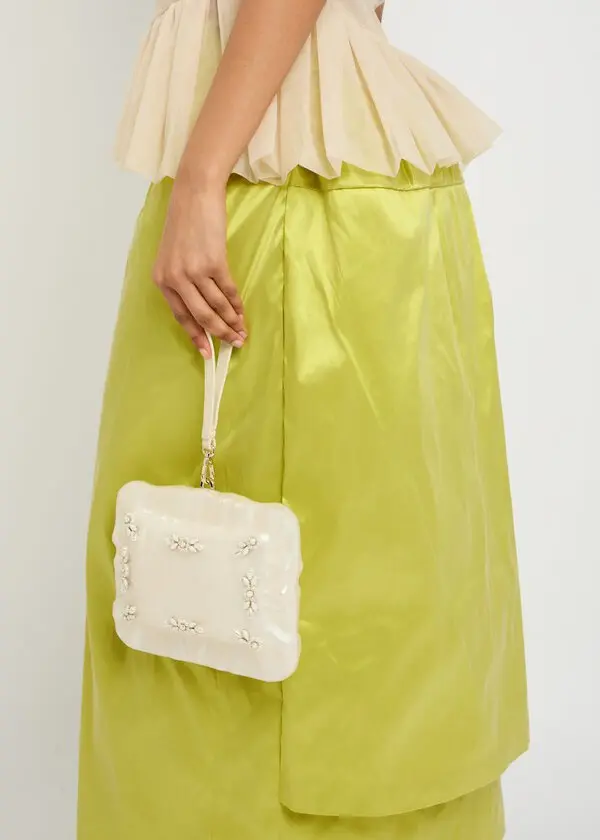 Simone Rocha Sculpted Bustle Taffeta Midi Skirt
