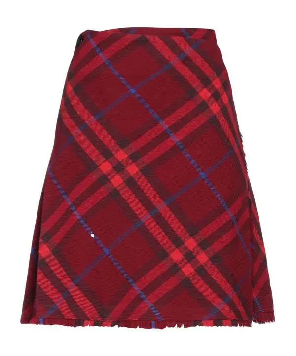 Burberry Plaid Mini Skirt With Buckle Detail