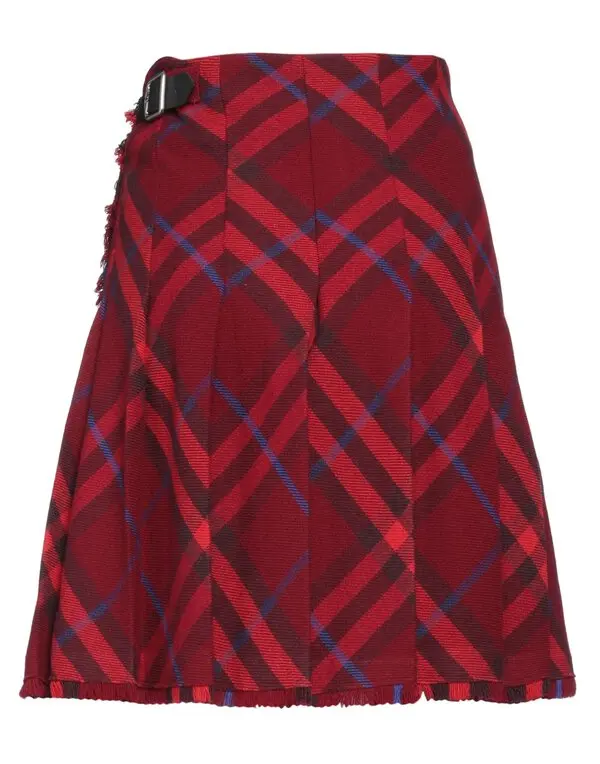 Burberry Plaid Mini Skirt With Buckle Detail