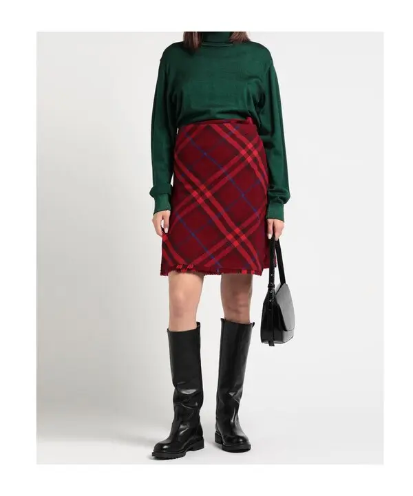 Burberry Plaid Mini Skirt With Buckle Detail