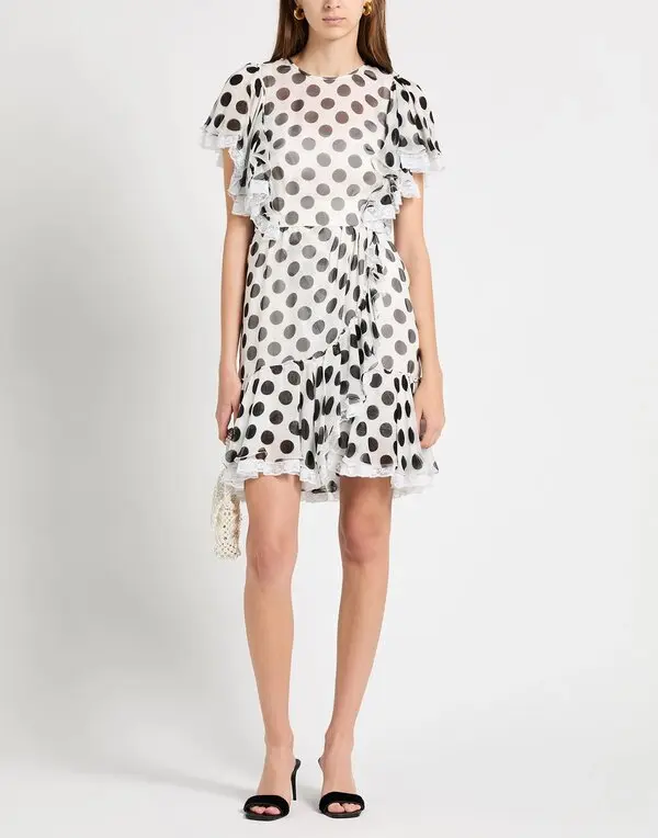 Dolce & Gabbana Flared Polka-dot Lace Chiffon Dress