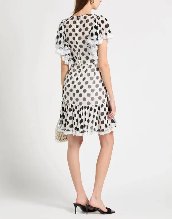 Dolce & Gabbana Flared Polka-dot Lace Chiffon Dress