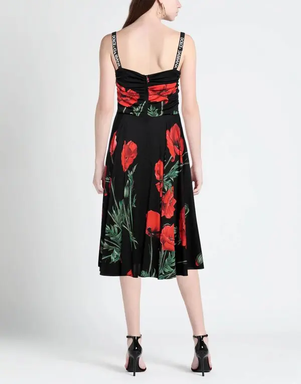 Dolce & Gabbana Floral Print Ruched Midi Dress