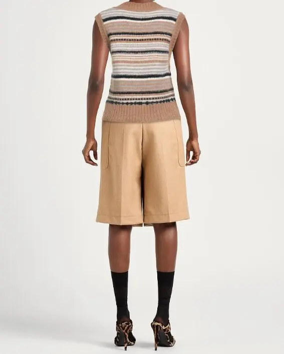 GANNI Sleeveless V-neck Pullover With Embroidered Logo