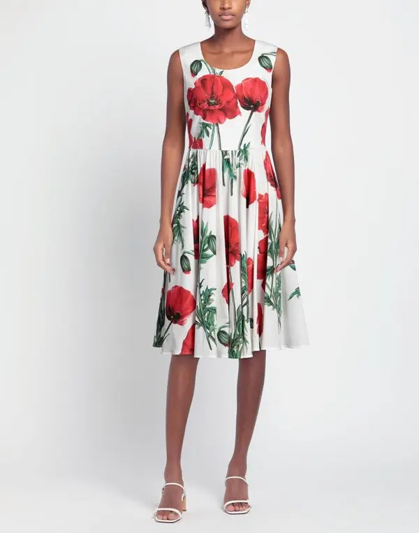 Dolce & Gabbana Sleeveless Floral Print Midi Dress