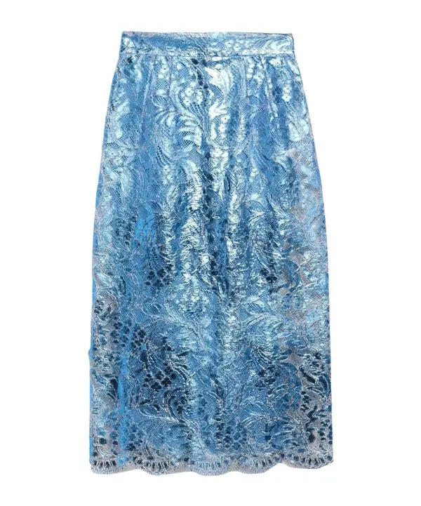 Dolce & Gabbana Metallic A-line Skirt - Blue