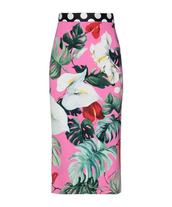 Dolce & Gabbana Floral Print Midi Skirt - Multicolor