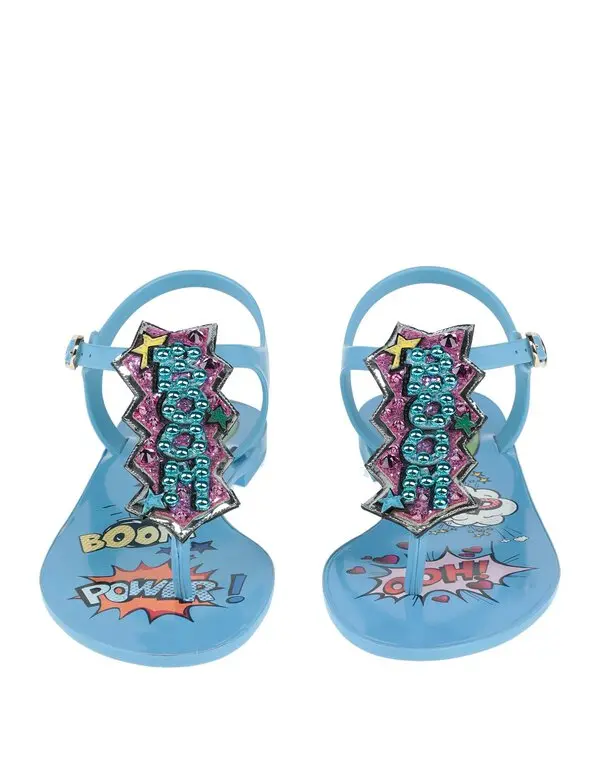 Dolce & Gabbana Embellished Thong Sandals - Blue