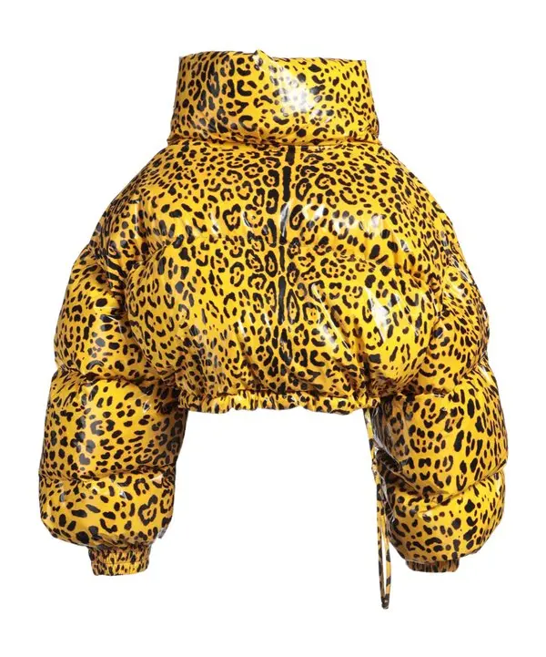 Dolce & Gabbana Leopard Print Down Jacket - Yellow