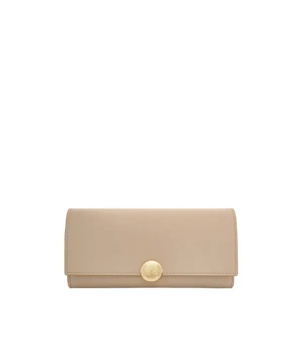 Loewe Logo Engraved Fold-over Wallet - Sand-colored