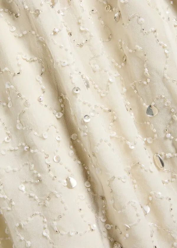 Staud Emily Embellished Mesh Mini Dress - White
