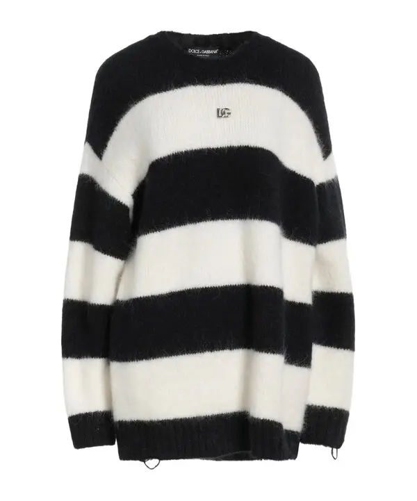 Dolce & Gabbana Striped Crewneck Jumper - Black