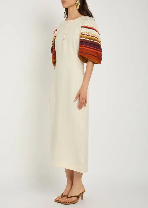 Gabriela Hearst Striped-knit Linen Midi Dress