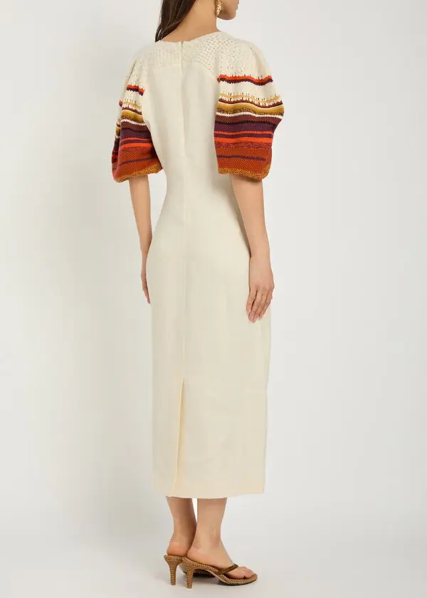 Gabriela Hearst Striped-knit Linen Midi Dress