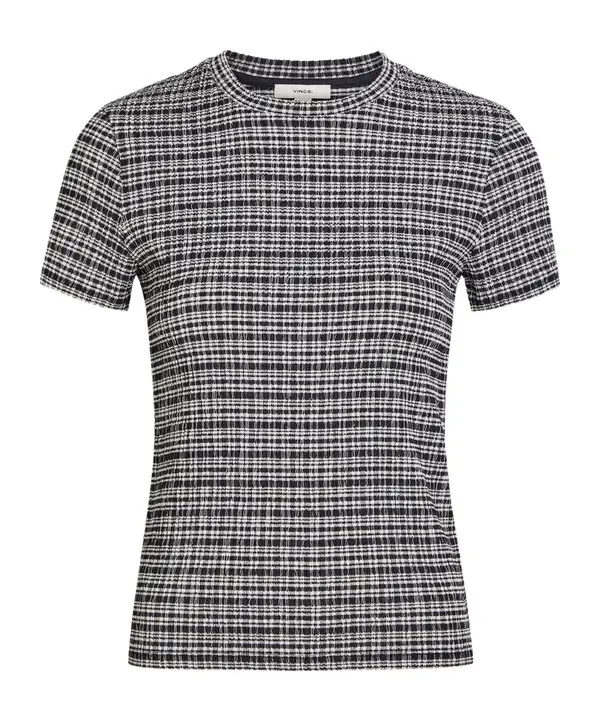 Vince Striped Shirred T-shirt - Gray