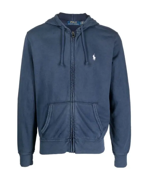 Polo Ralph Lauren Embroidered Zip-up Hoodie - Blue