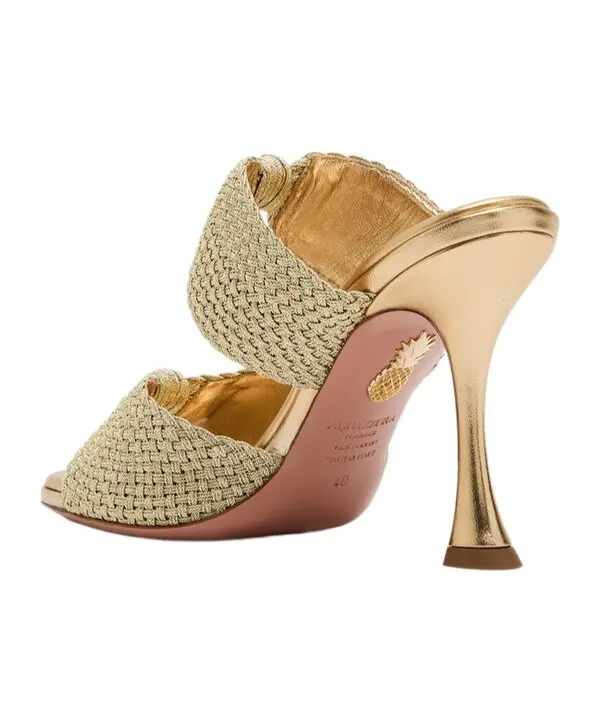 AQUAZZURA Woven High-heeled Slippers