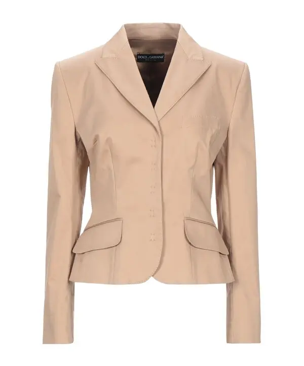 Dolce & Gabbana Solid Color Stretch Long-sleeve Jacket - Nude