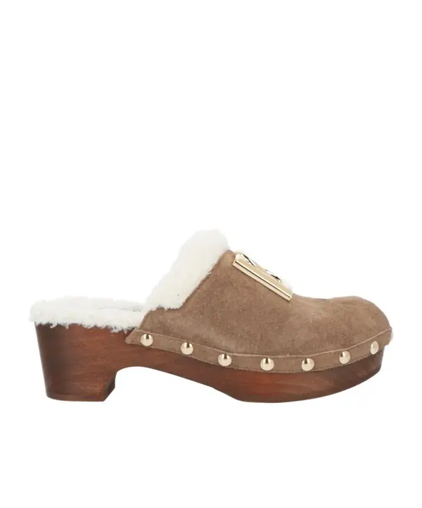 Dolce & Gabbana Two-tone Woolen Platform Slippers