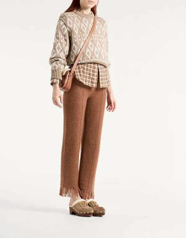 Dolce & Gabbana Two-tone Woolen Platform Slippers