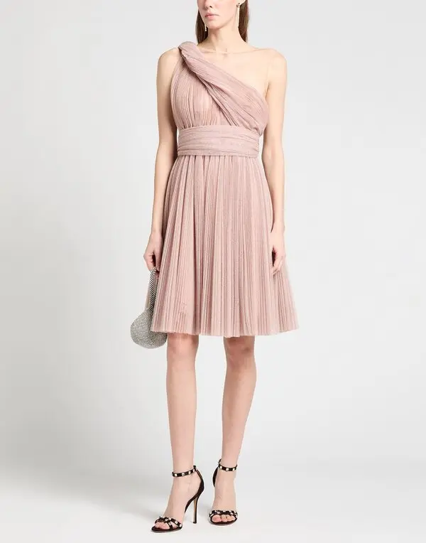 Dolce & Gabbana Metallic Puffy Sleeveless Dress - Nude
