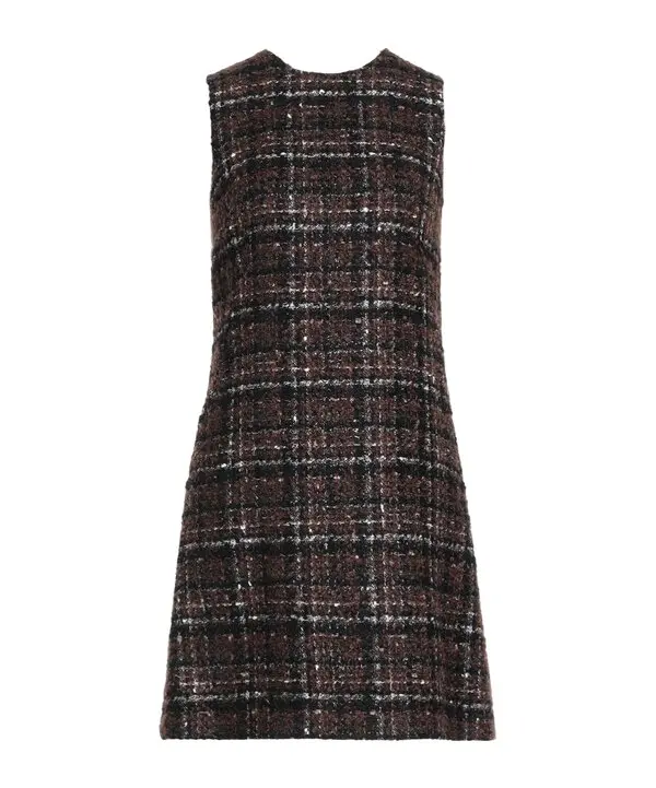 Dolce & Gabbana Sleeveless Plaid Tweed Dress