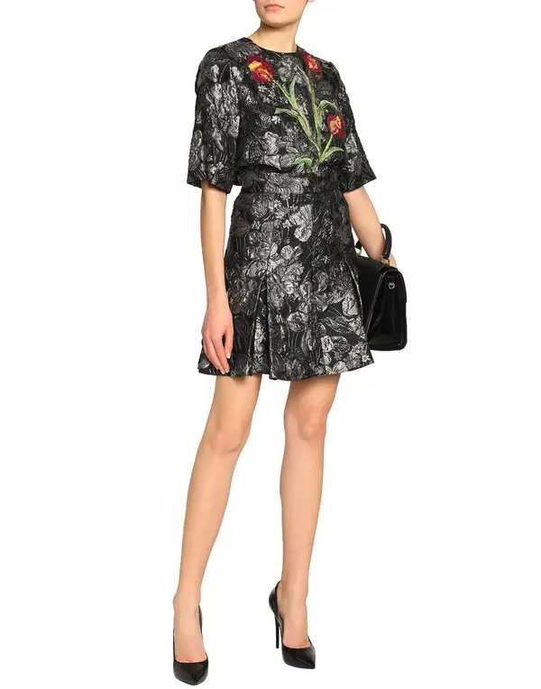 Dolce & Gabbana Floral Jacquard Midi Skirt