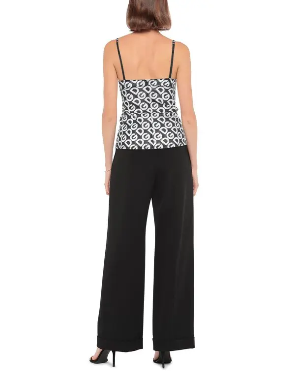 Dolce & Gabbana Logo Print Sleeveless Deep Neck Top