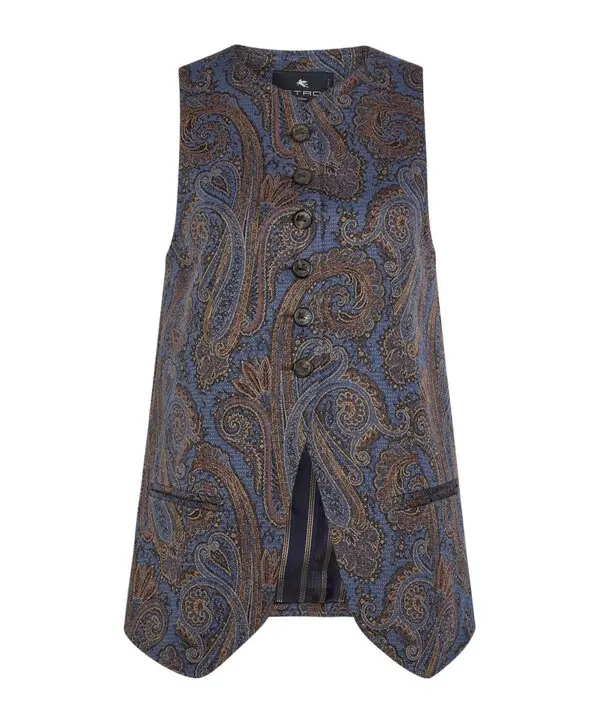 Etro Paisley-jacquard Woven Vest