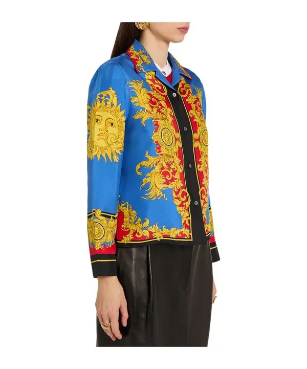Versace Printed Silk-twill Shirt