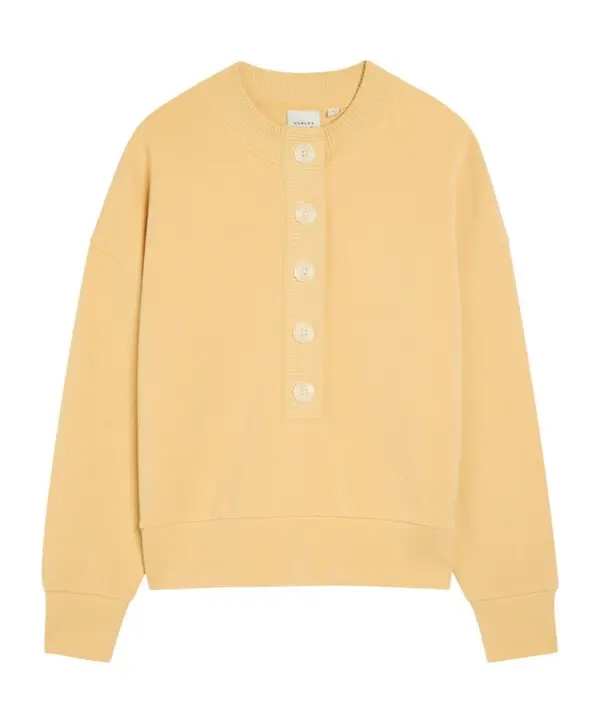Varley Button Detailed Crewneck Sweatshirt - Nude