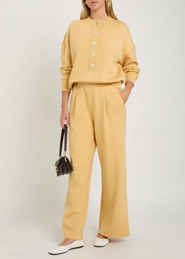 Varley Button Detailed Crewneck Sweatshirt - Nude