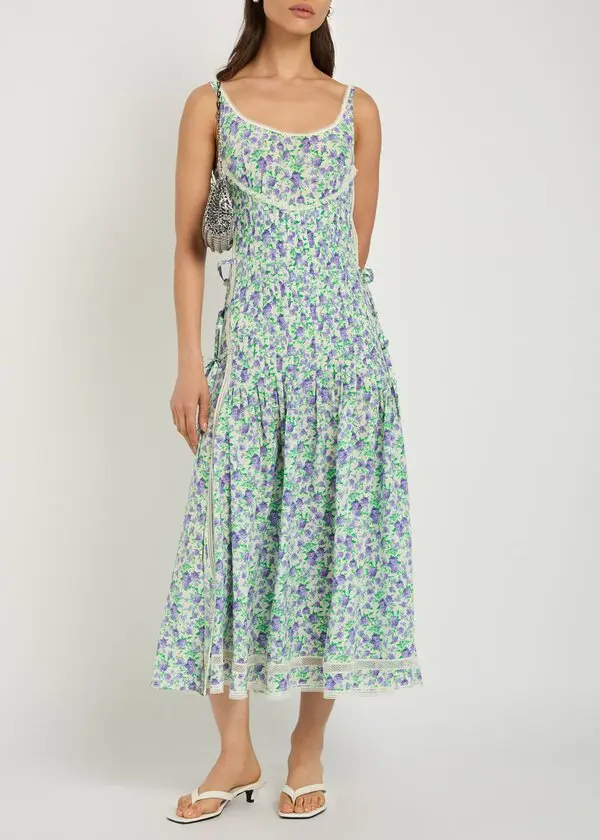 Rabanne Floral-print Silk-chiffon Midi Dress