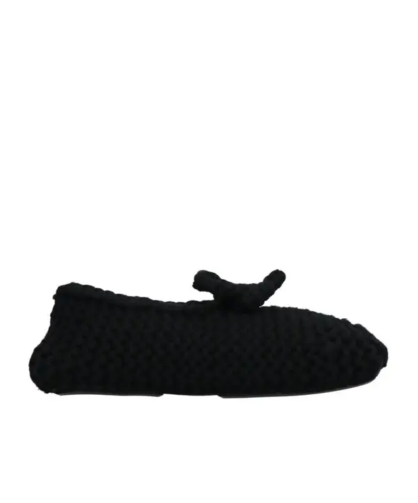 Dolce & Gabbana Round Toe Ballet Flats With Bow Detailing