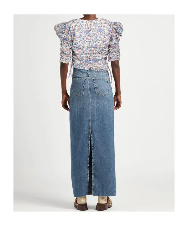 Isabel Marant Étoile Floral Print Sweetheart Neckline Cropped Top - White