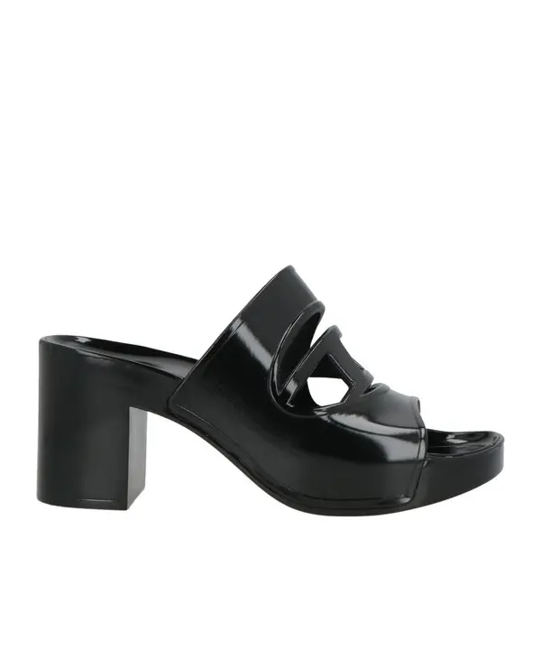 DIESEL® Rubber Block Heel Sandals - Black