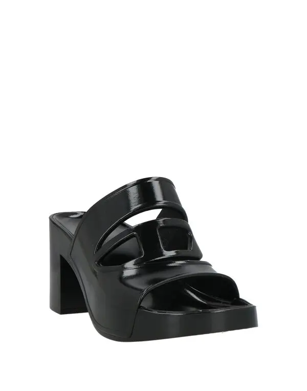 DIESEL® Rubber Block Heel Sandals - Black