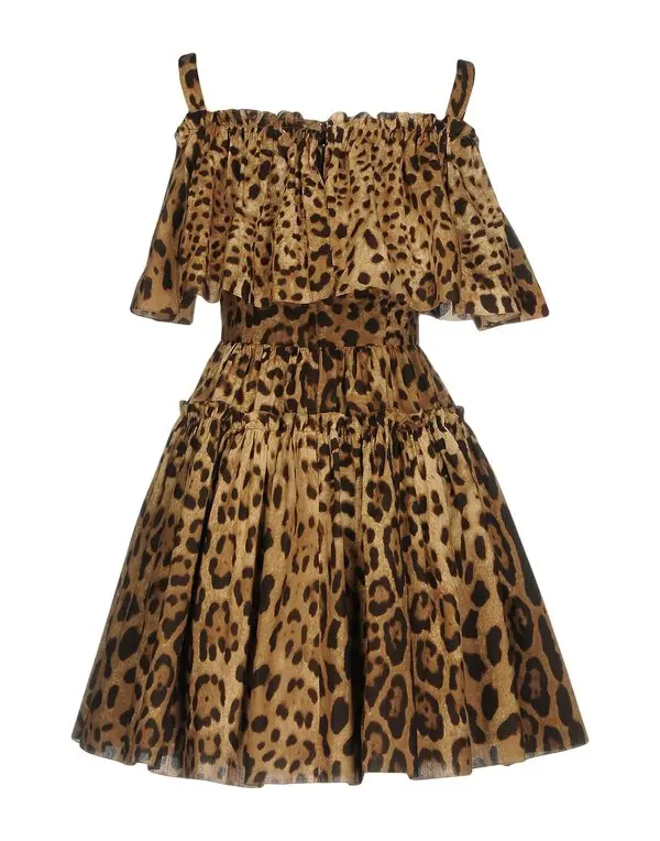 Dolce & Gabbana Leopard Print Short Sleeve Dress