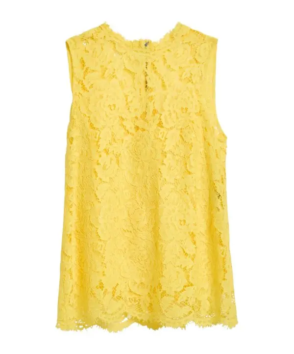 Dolce & Gabbana Solid Sleeveless Lace Top
